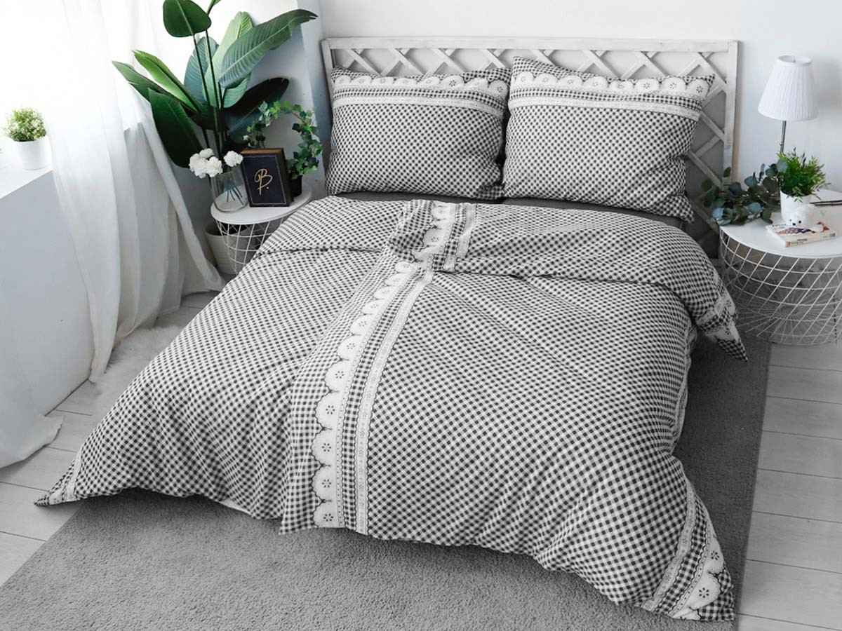 Krepové povlečení APOLENA - šedé - Rodinné balení